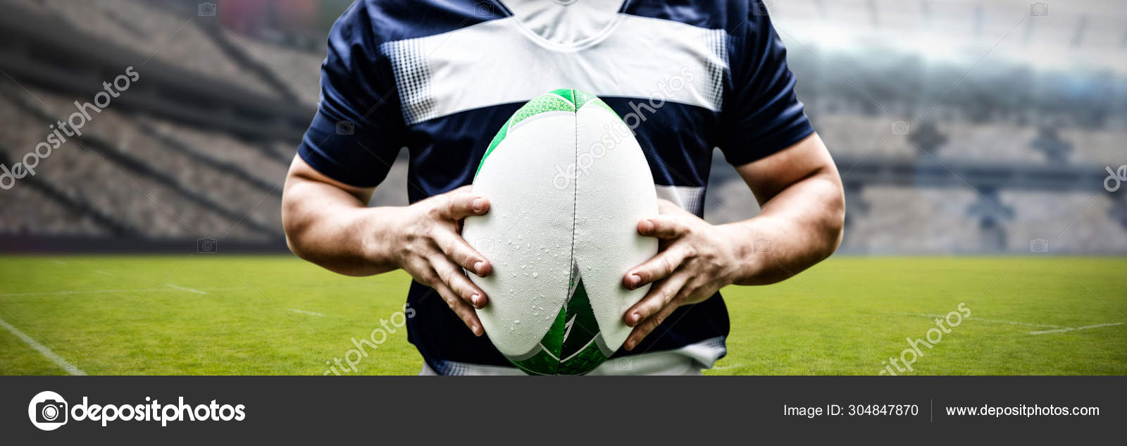 Strong Rugby Player Digital Image Rugby Stadium — Stock Photo ...