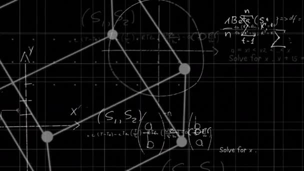 Animation Mathematical Equations Formulae Floating Grid Black ...