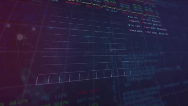 Animation Network Floating Graph Charts Processing Data Black Background Data — Stock Video ...
