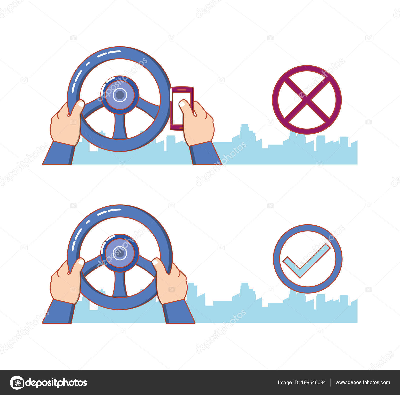 No texting while driving campaign Stock Vector Image by ©djv #199546094