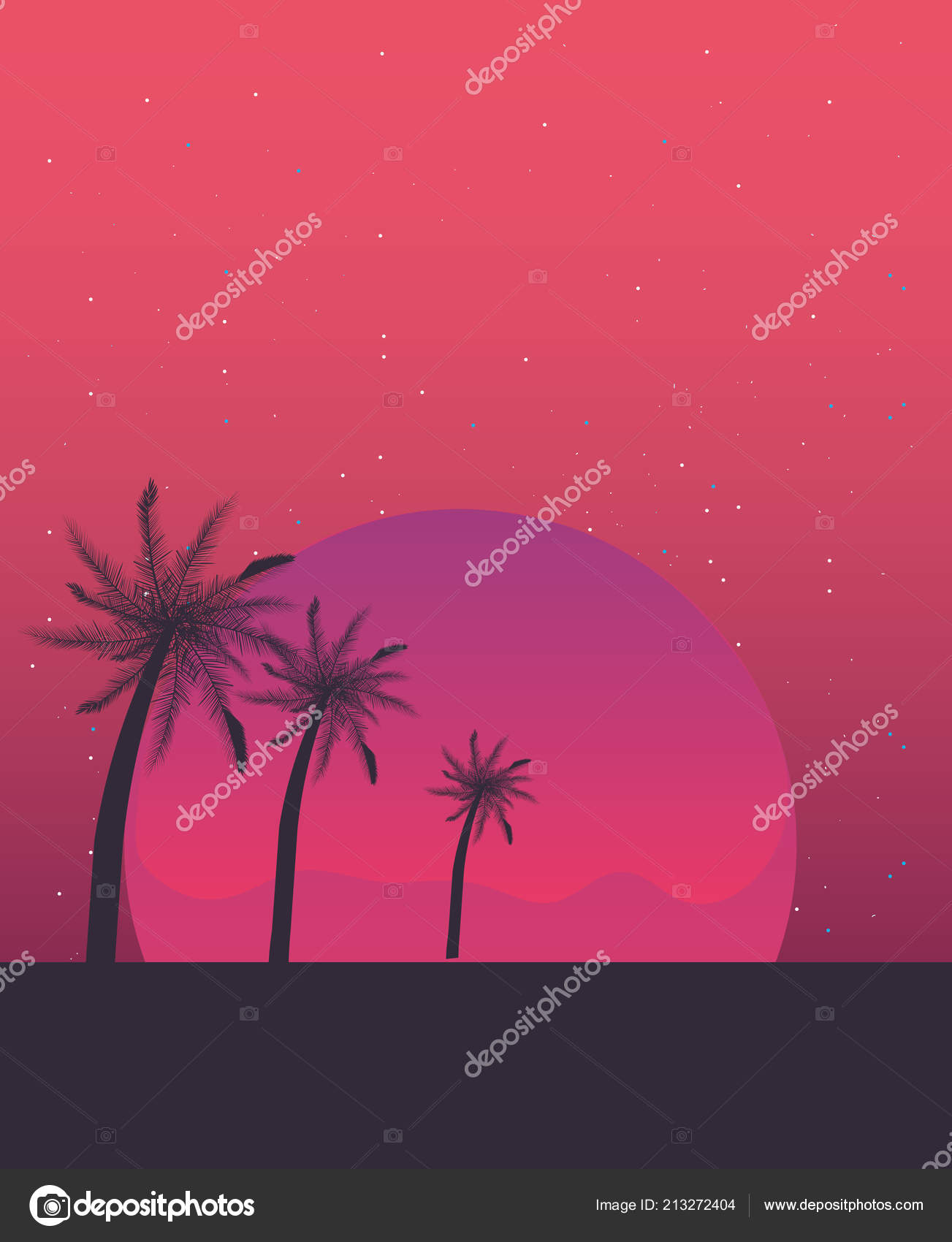 Retro future label with palms Stock Vector Image by ©djv #213272404