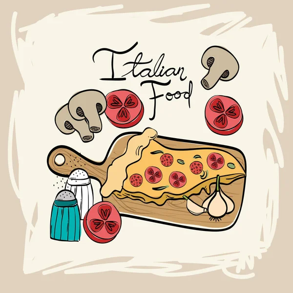 Slice Pizza Illustration Piece Italian Food Don Panic Organic Slogan ...