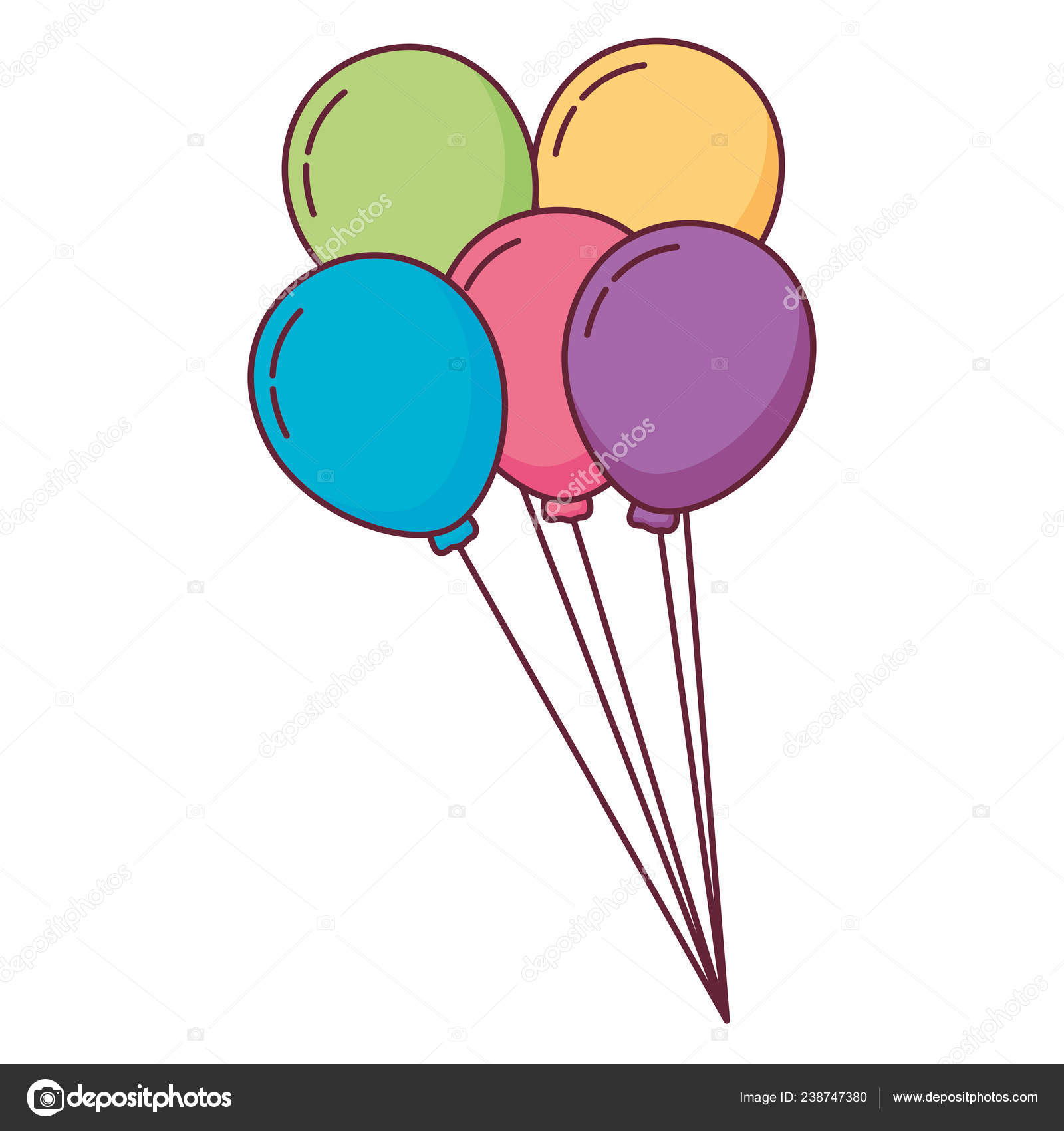 Balloons Helium Floating Icon Stock Vector Image By ©djv 238747380