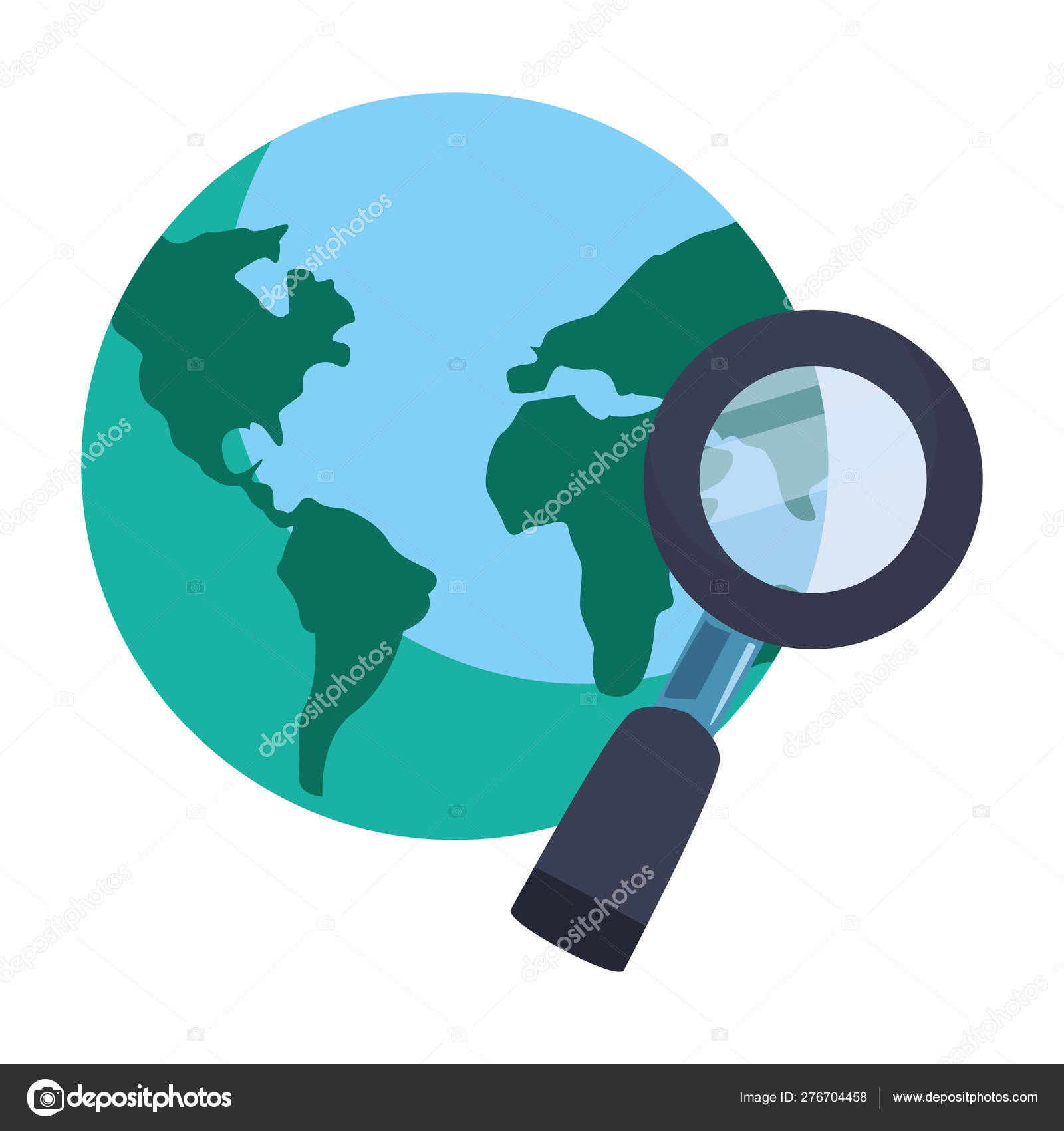 World map and magnifying glass Stock Vector Image by ©djv #276704458