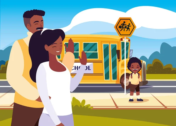 Parents goodbye Vector Art Stock Images | Depositphotos