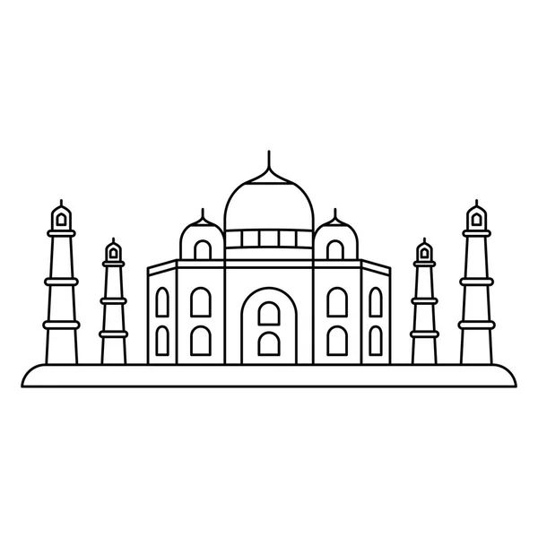 Indian Memorial Landmark Taj Mahal Icon Glyph Vector — Stock Vector ...