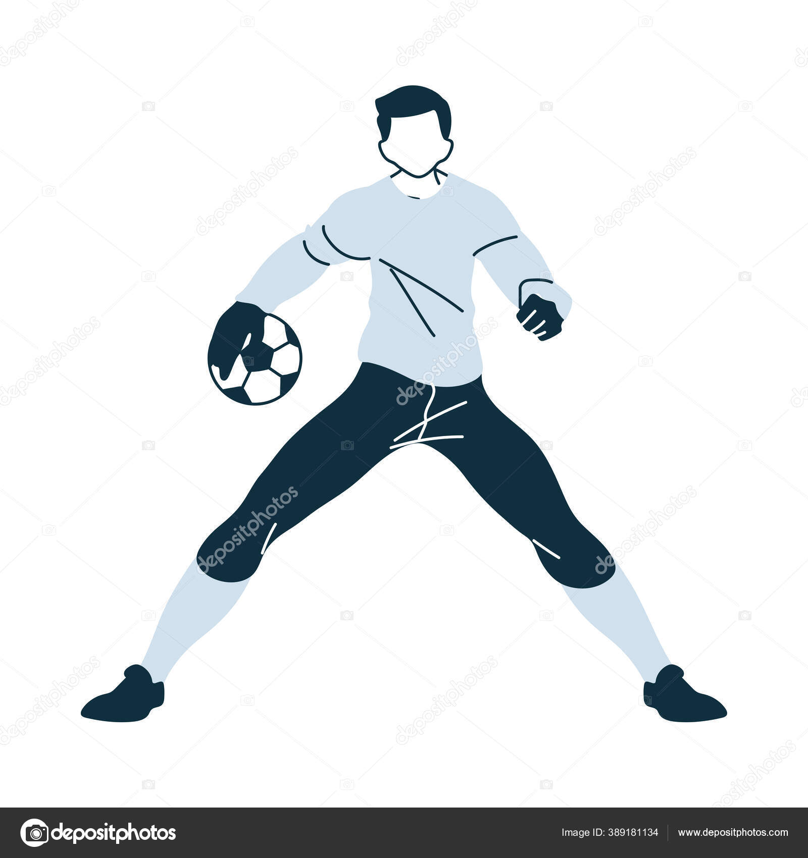 Soccer goalkeeper player man with ball vector design Stock Vector Image ...
