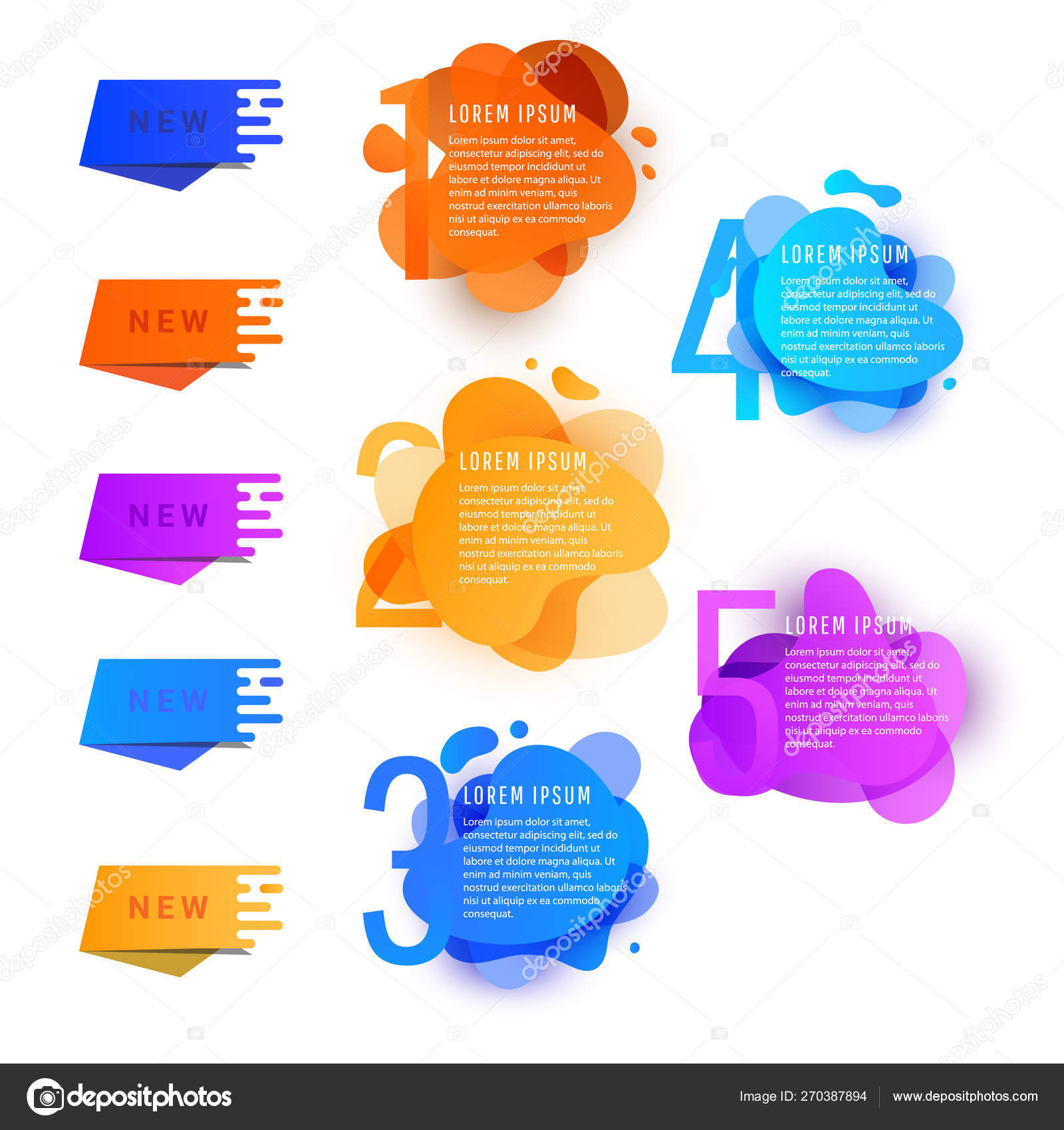 Set of minimal liquid gradient splashes Stock Vector Image by ...