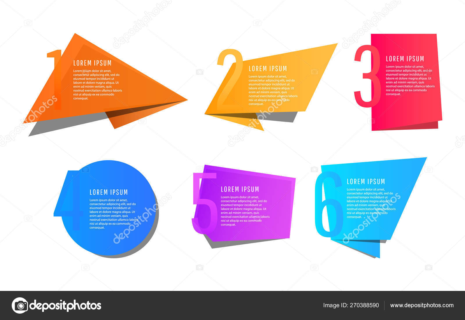 Presentation business shapes template with colorful round elements ...