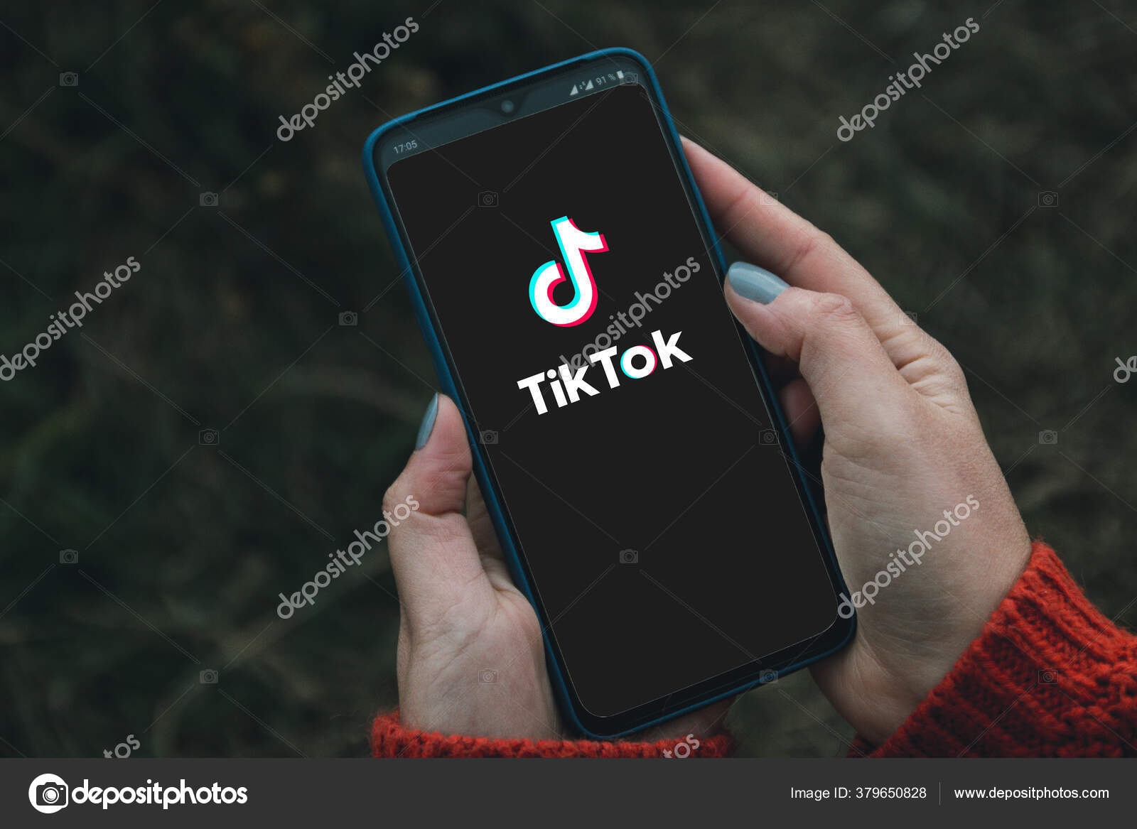 Woman Using Smartphone Tik Tok Application Screen Tik Tok Popular ...