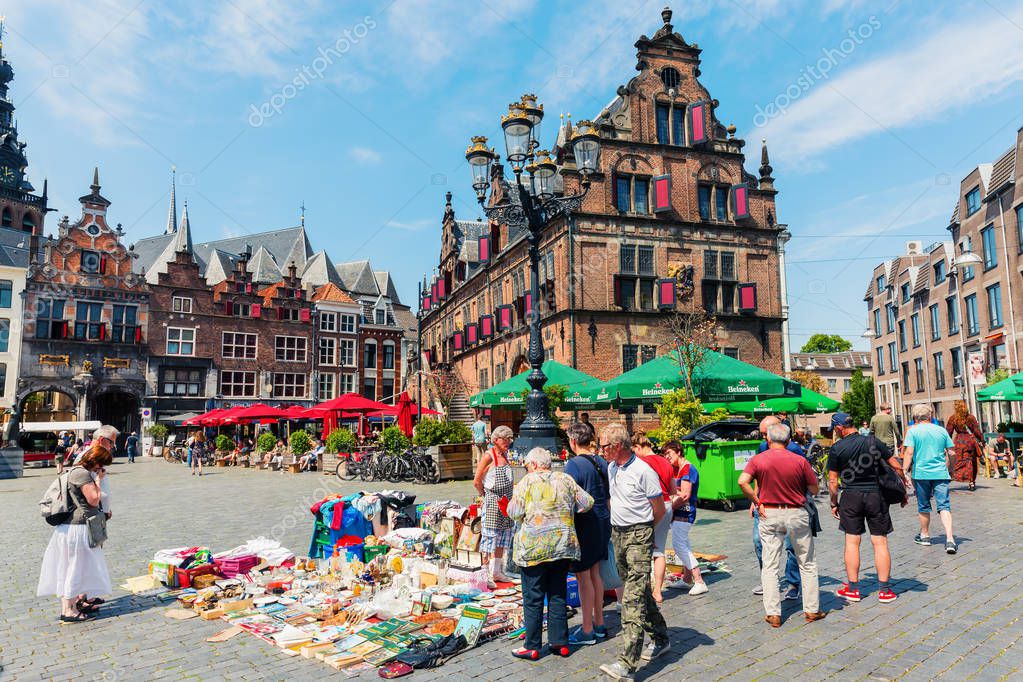 Nijmegen Netherlands May 2018 Historical Buildings Great Market ...