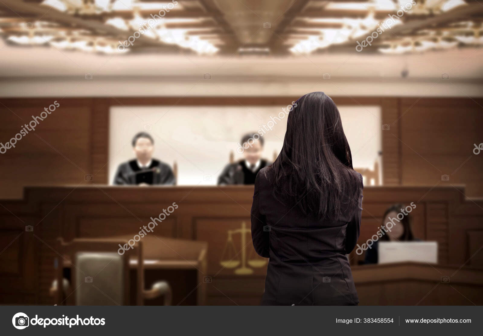 Back Lady Attastor Talking Magistrate Court Law Adjustment Concept ...