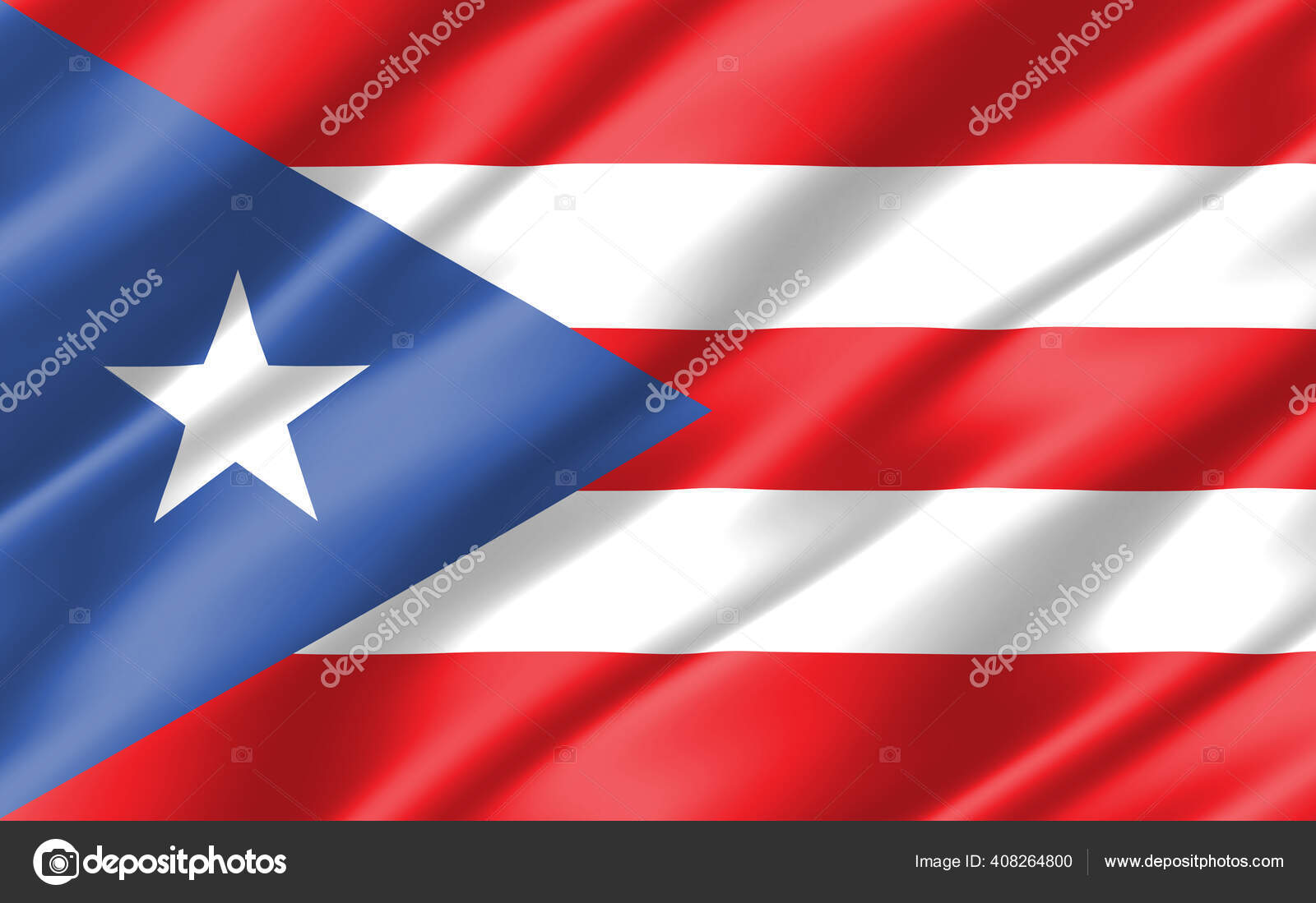 Silk Wavy Flag Puerto Rico Graphic Wavy Puerto Rican Flag — Stock Photo ...
