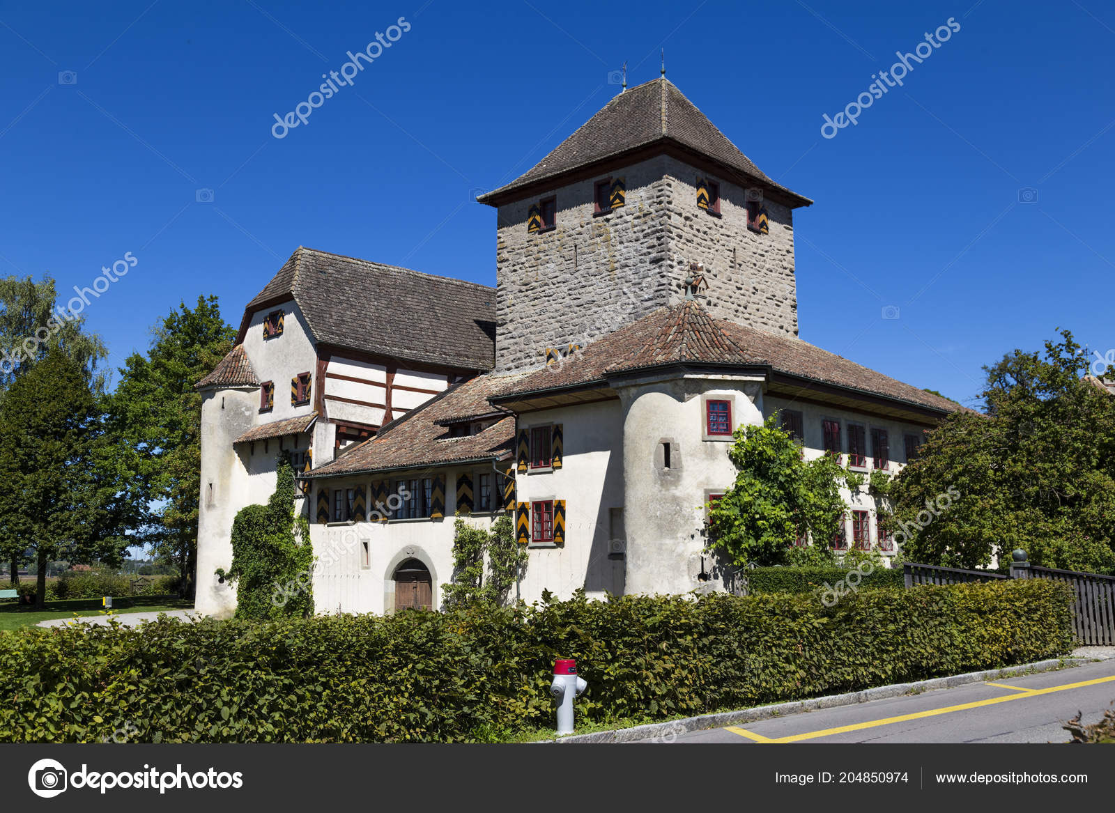Ancient Hegi Castle Town Winterthur Switzerland General View Blue Sky ...