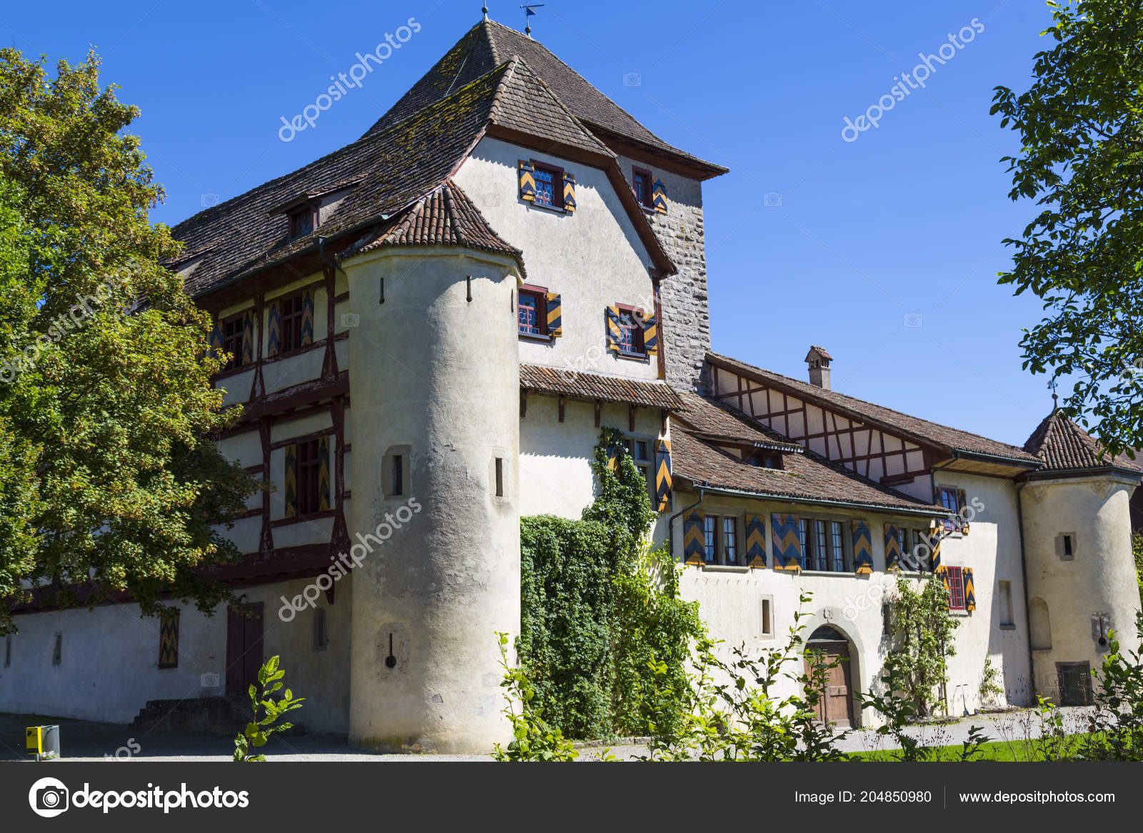 Ancient Hegi Castle Town Winterthur Switzerland General View Blue Sky ...