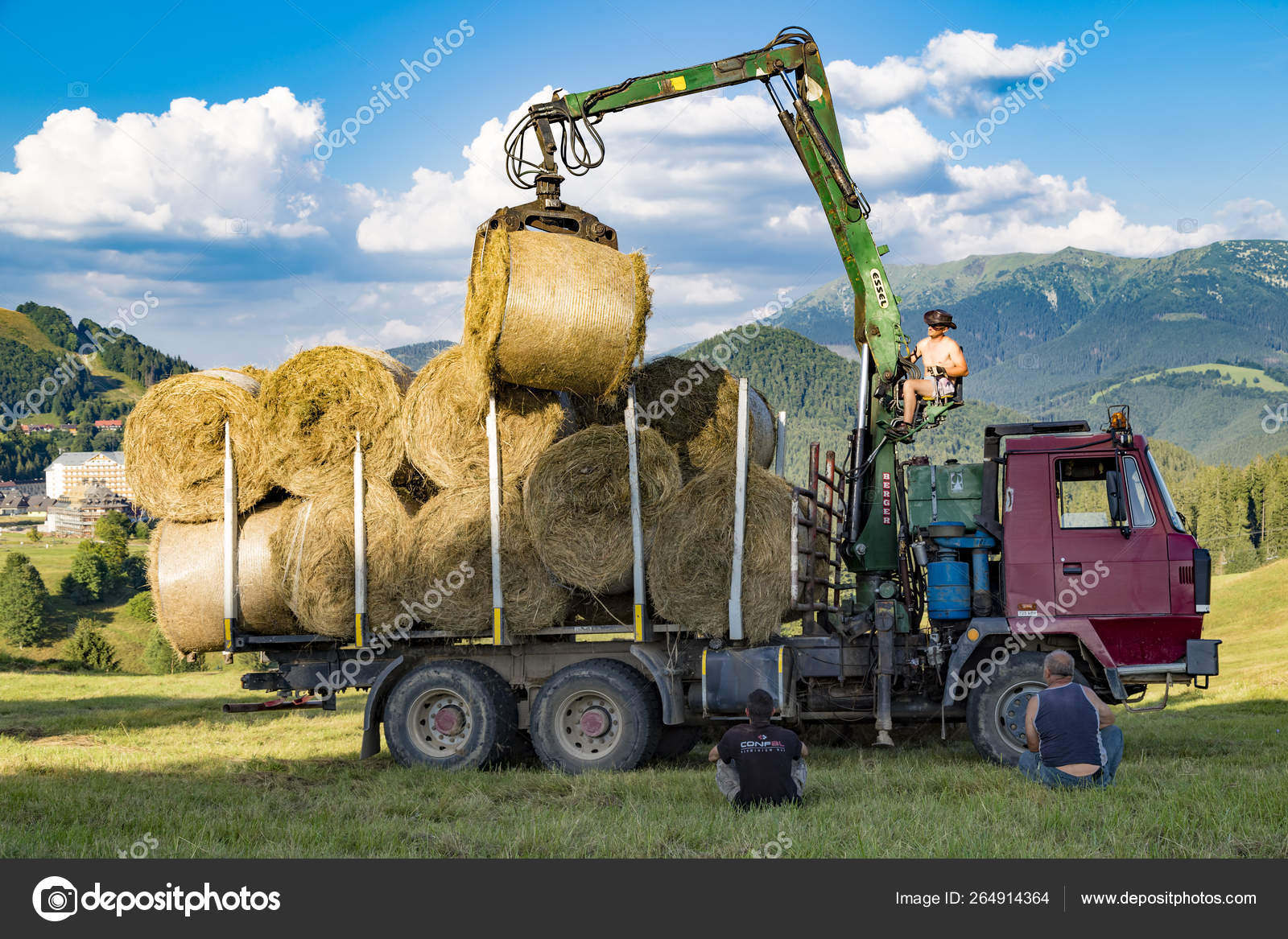 Trucking Hay Bails