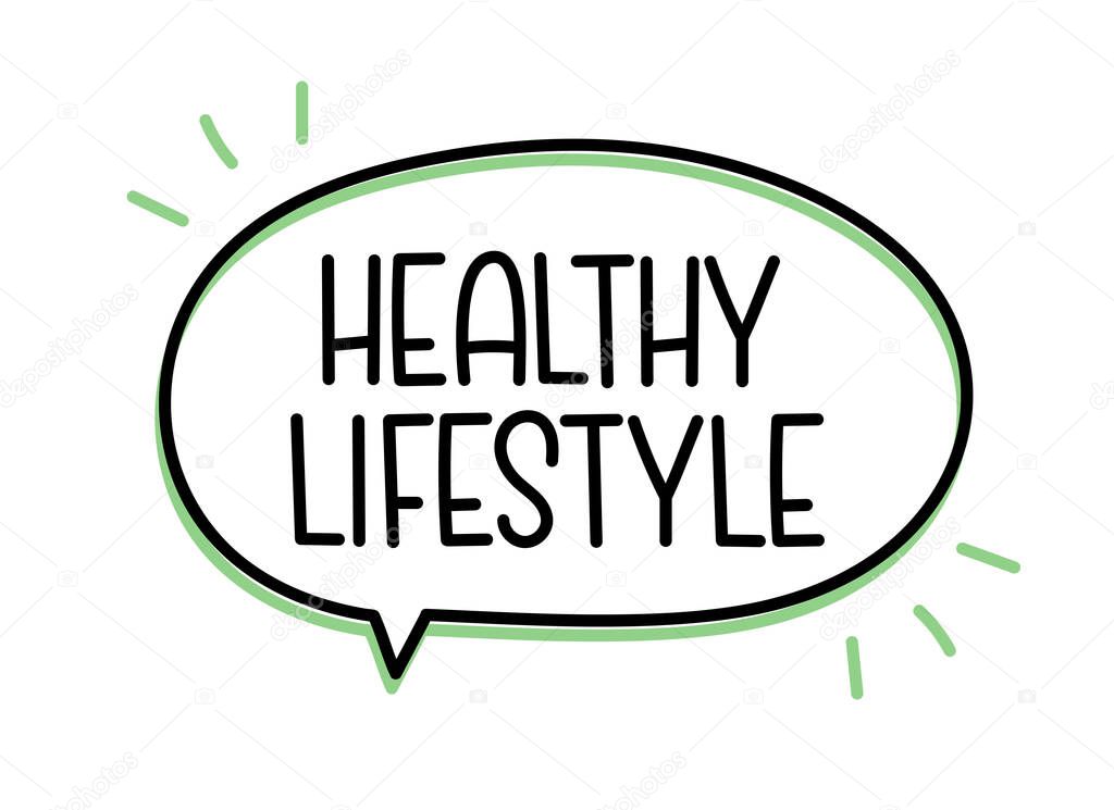 Inscripción estilo de vida saludable. Ilustración de letras manuscritas ...