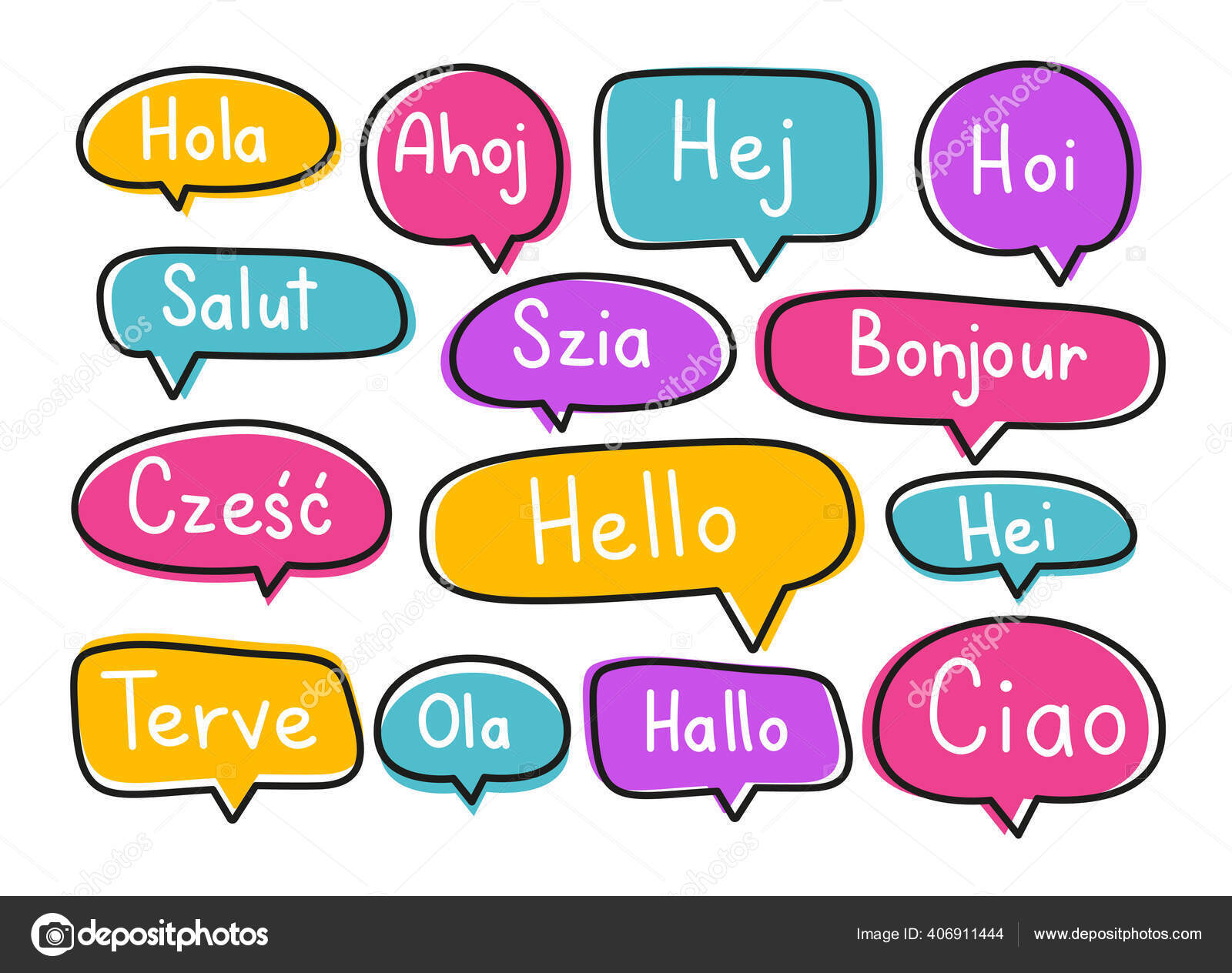 Hello In Different Languages Clipart