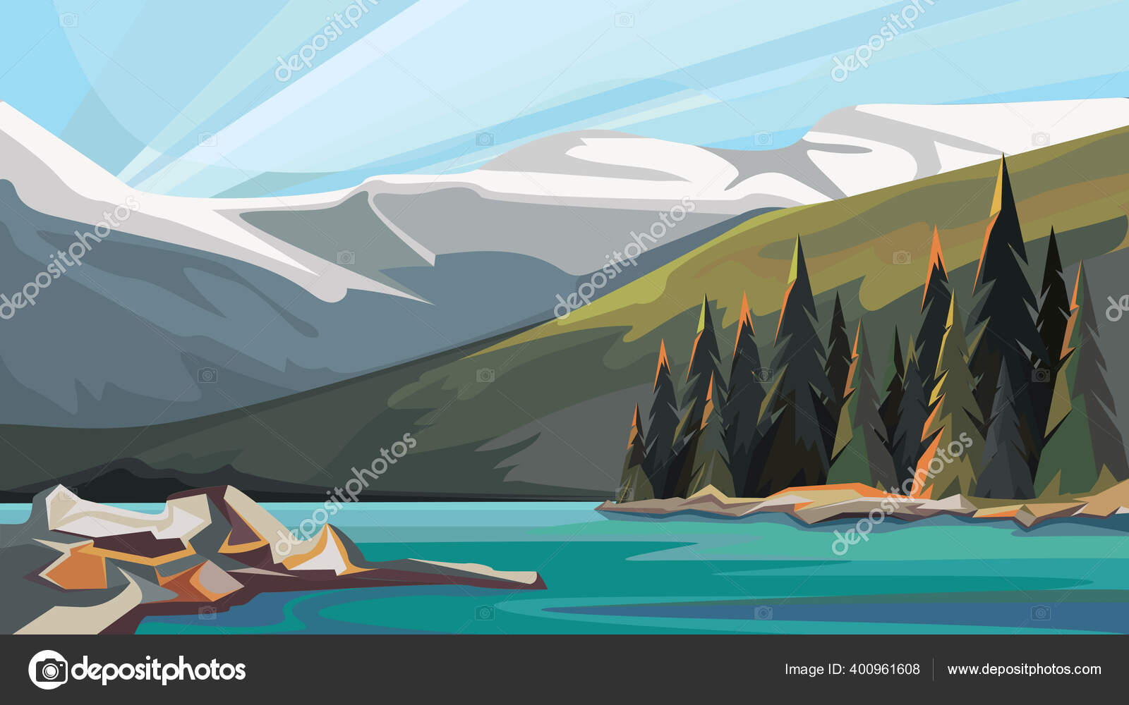 Canadian nature scenery. Stock Vector Image by ©PavKon #400961608