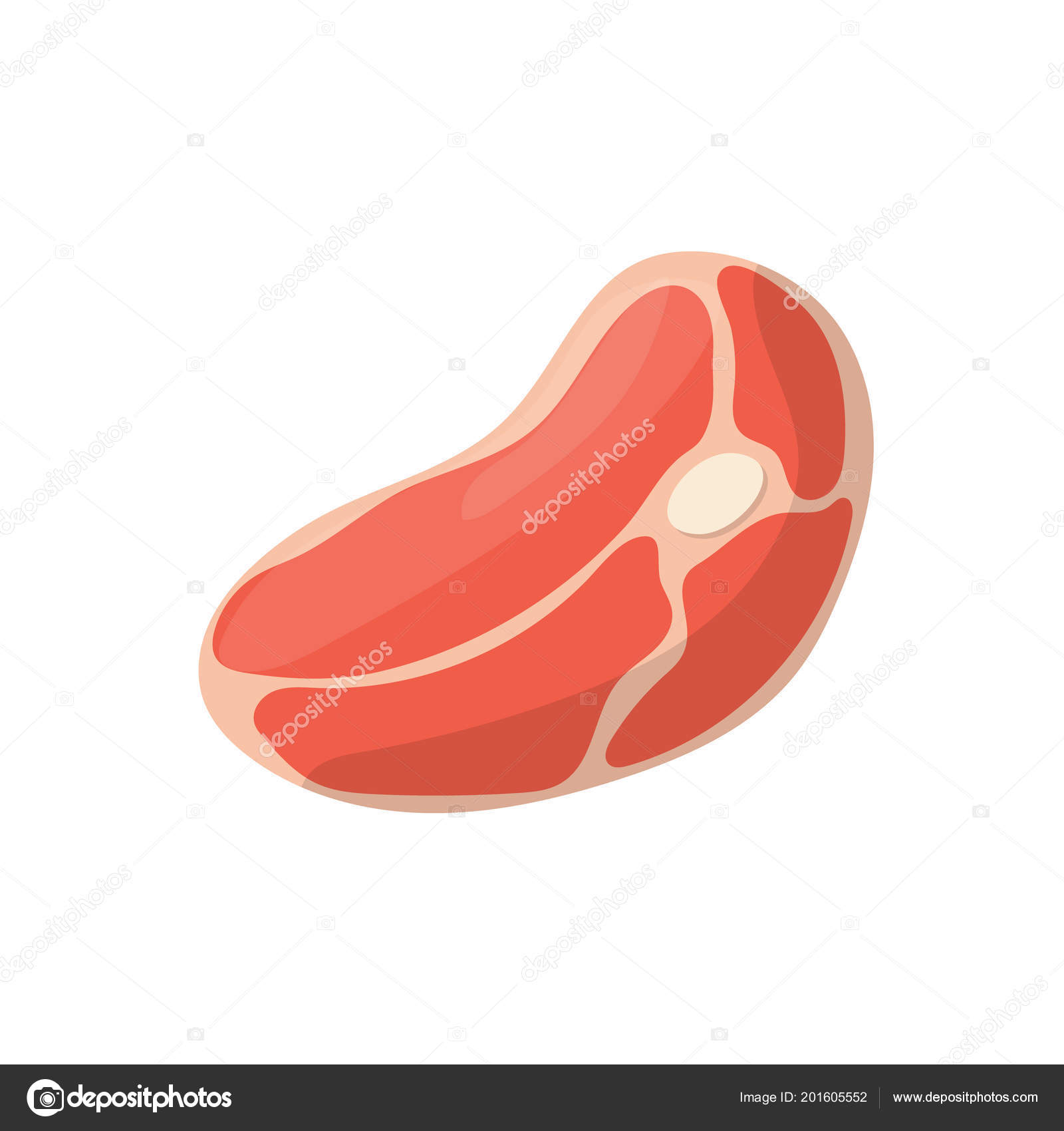 Peace Raw Red Meat Beef Pork Lamb Bone Vector Icon Stock Vector Image ...