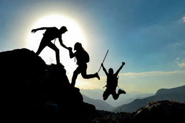 unity, team spirit and successful climbing team - Stock Image - Everypixel