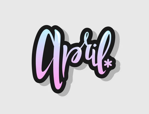 letras de la mano signo de abril nuevo año mes logo ombre letras ...