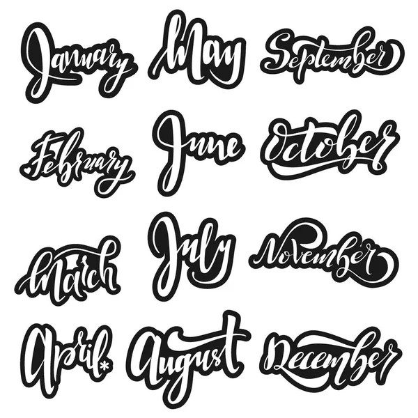 Months of calligraphy imágenes de stock de arte vectorial | Depositphotos