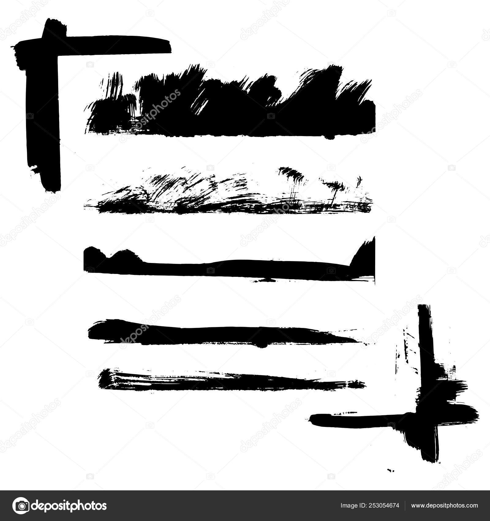 Vector grunge textured borders and corners hand painted decorations and ...