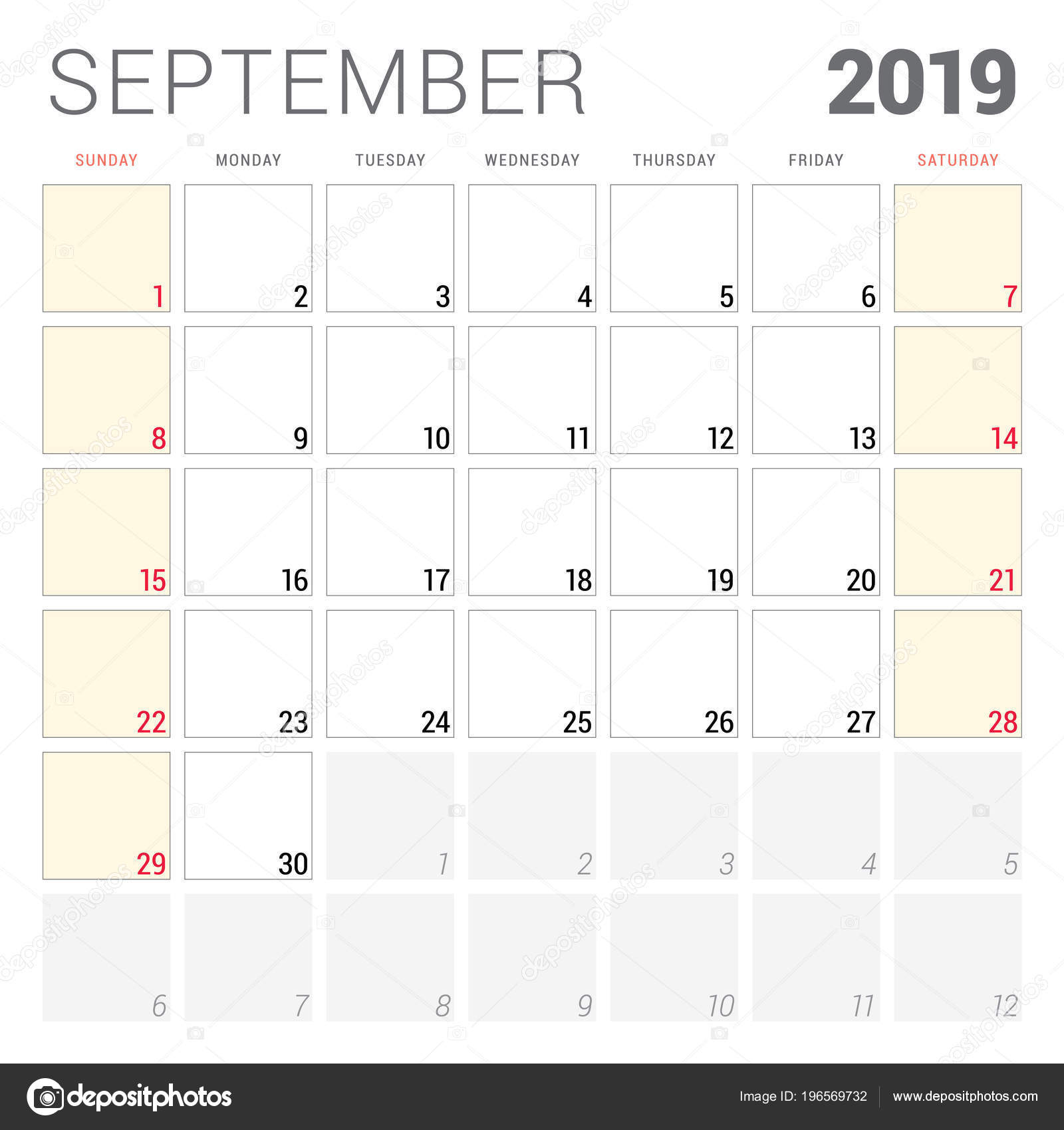 Plantilla Imprimible Del Calendario De Septiembre De 2019