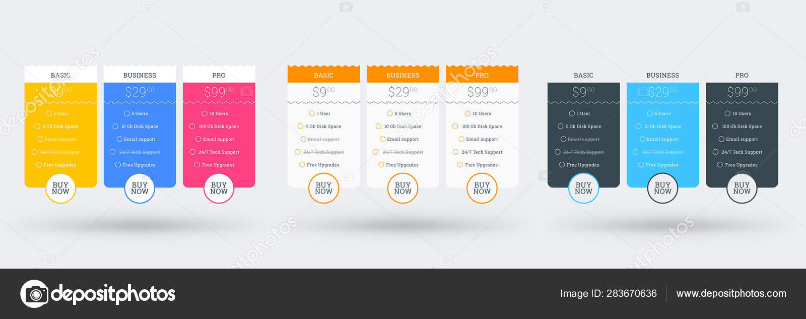 Pricing table design template. Vector pricing plans. Vector ...
