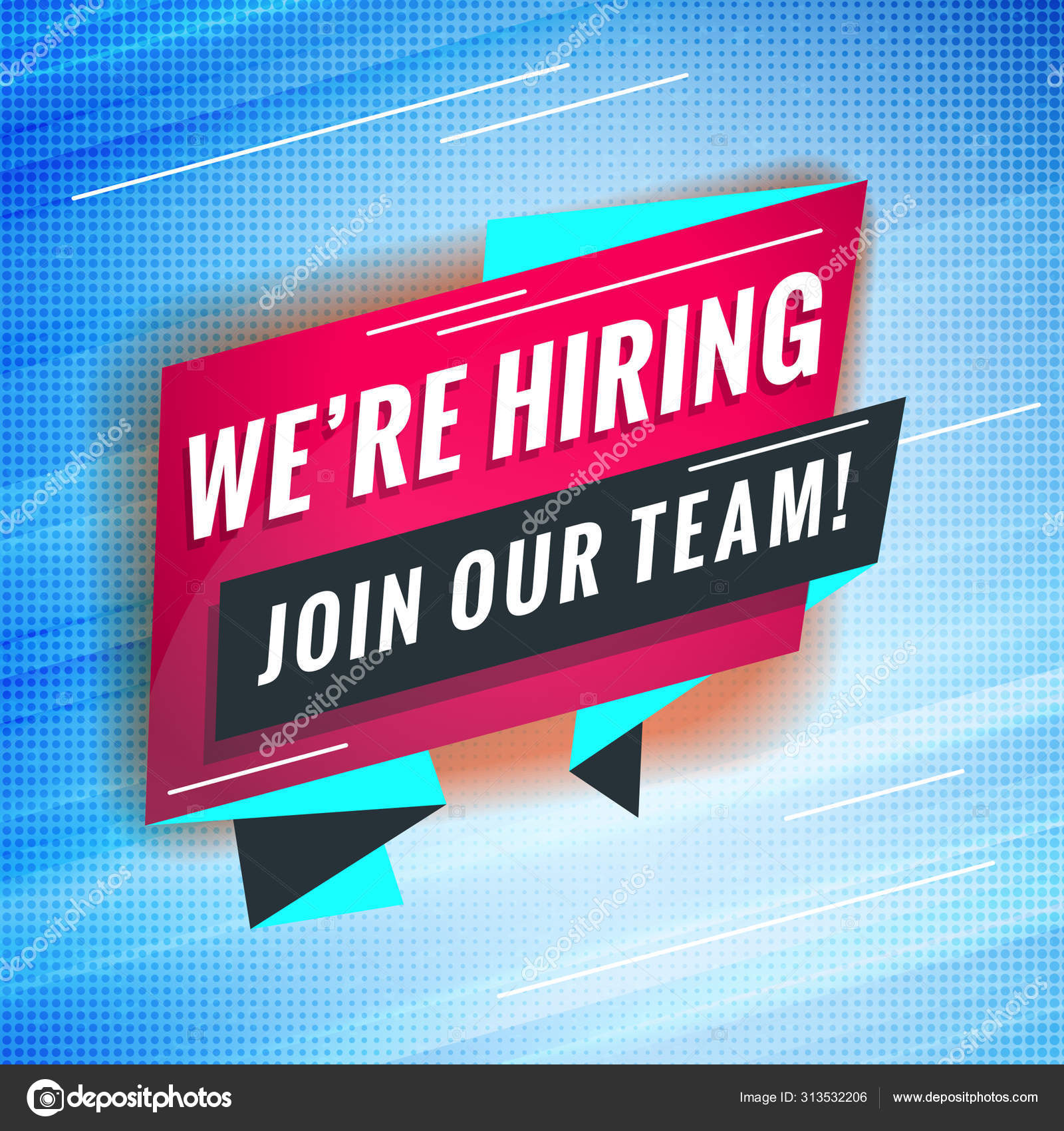 We're hiring. Promotional concept template for banner, website, poster ...