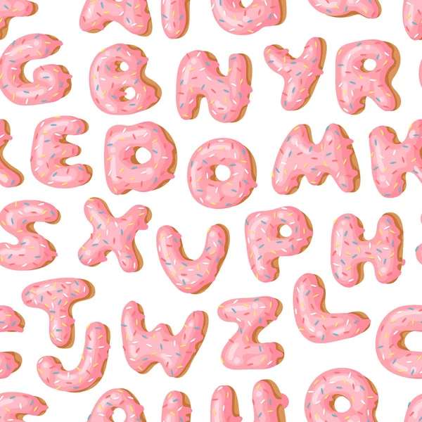 Cartoon Vector Illustration Donuts Letters Numbers Hand Drawn Seamless ...