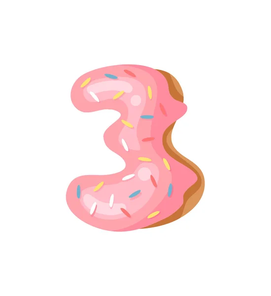 Donut Cartoon Letter Vector Illustration Biscuit Bold Font Style Glazed ...