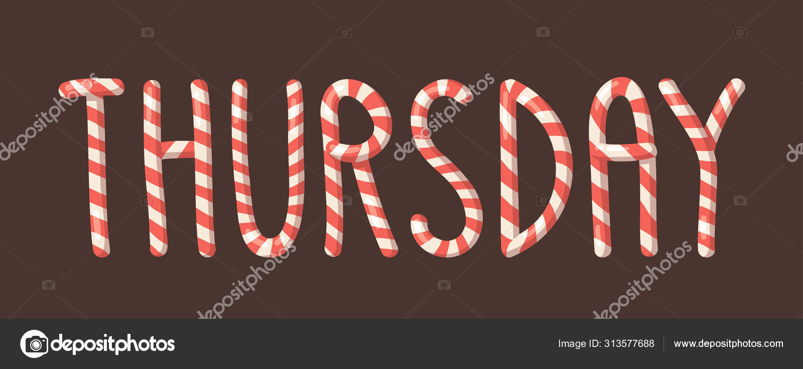 Cartoon vector illustration Christmas Candy Cane. Hand drawn fon Stock ...