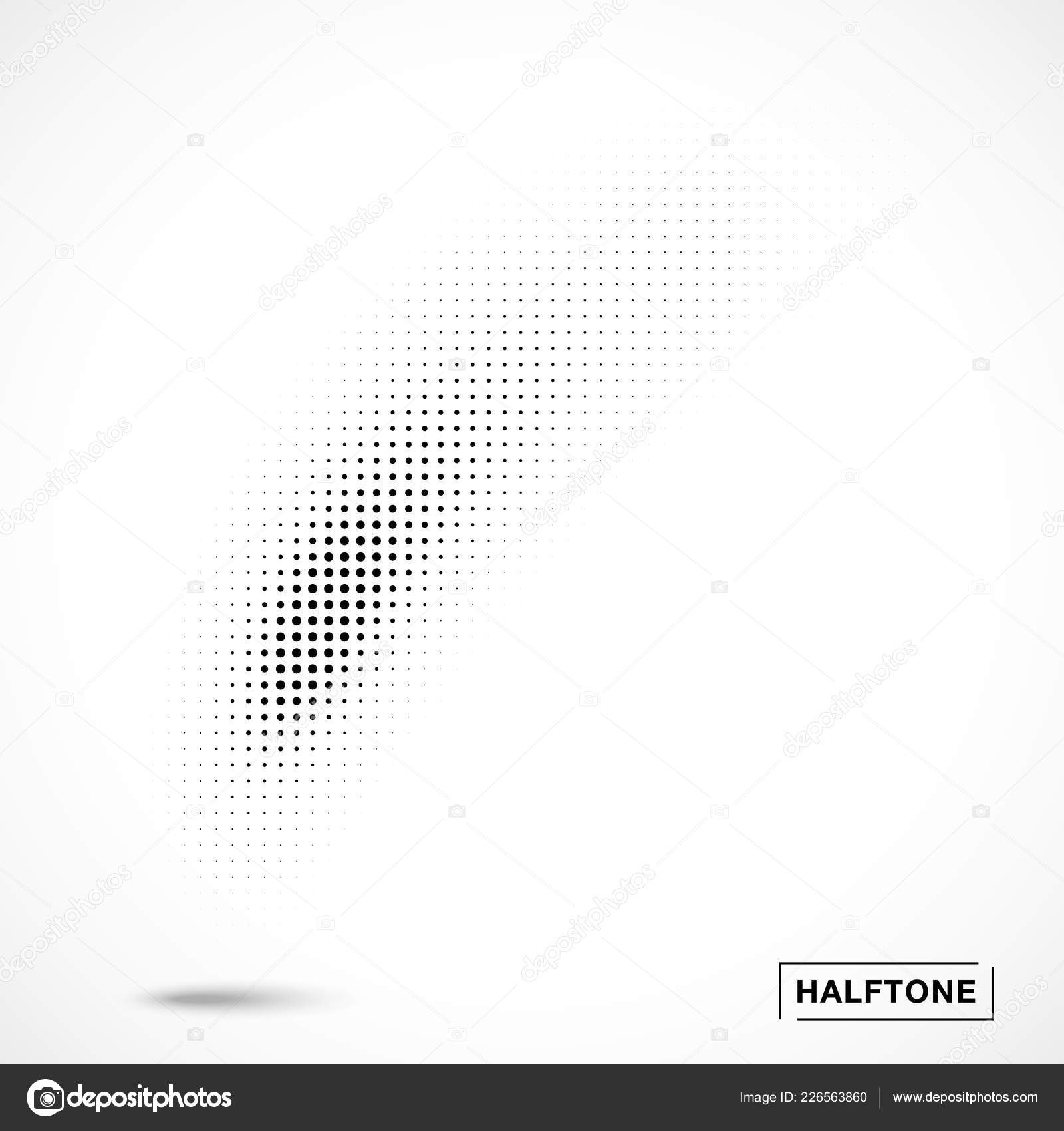 Halftone curved gradient pattern texture isolated on white background ...