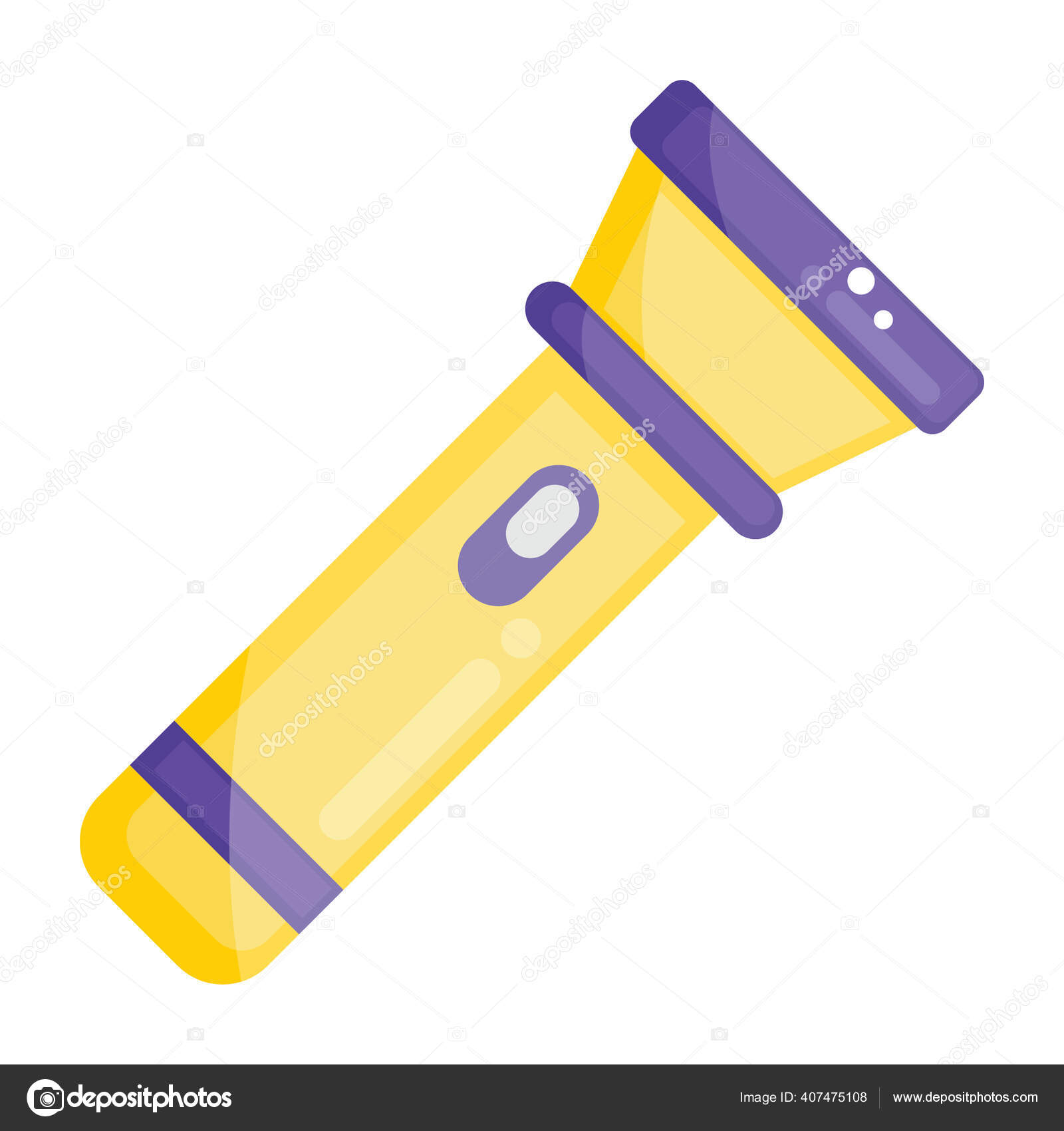 Hand Held Torch Light Having Battery Vector Led Light Design Stock ...