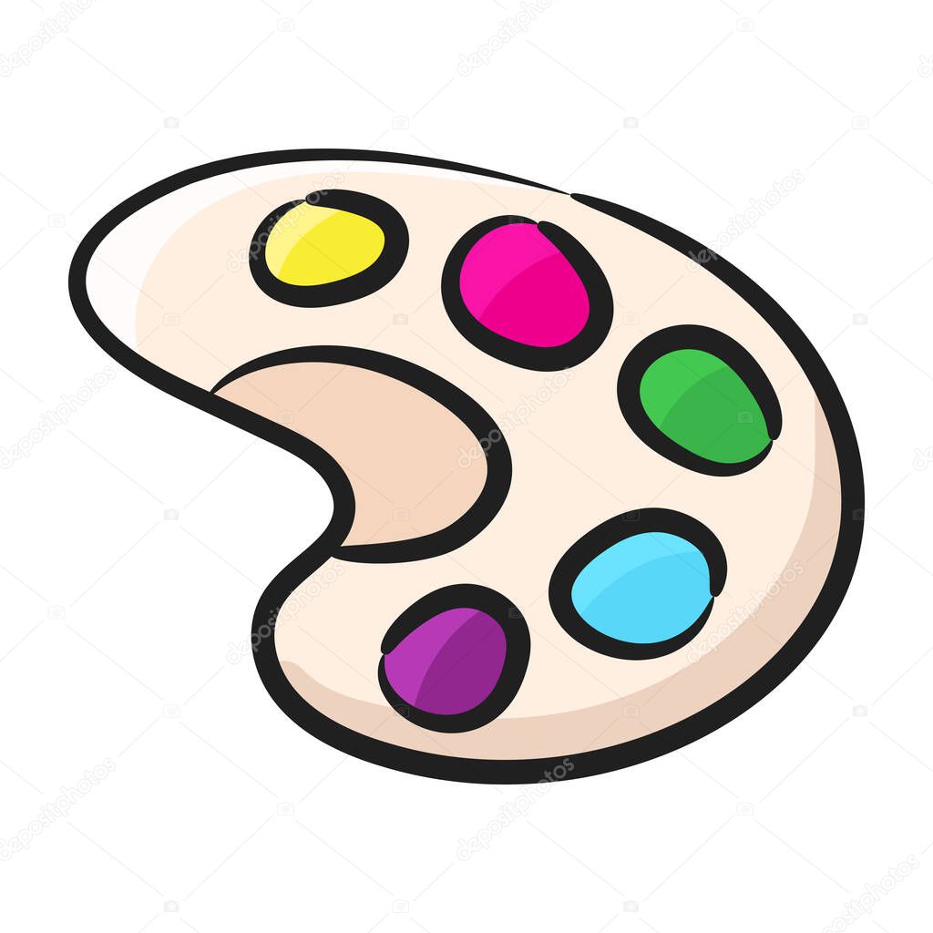 ClipArt Con Tavolozza Di Colori In Legno