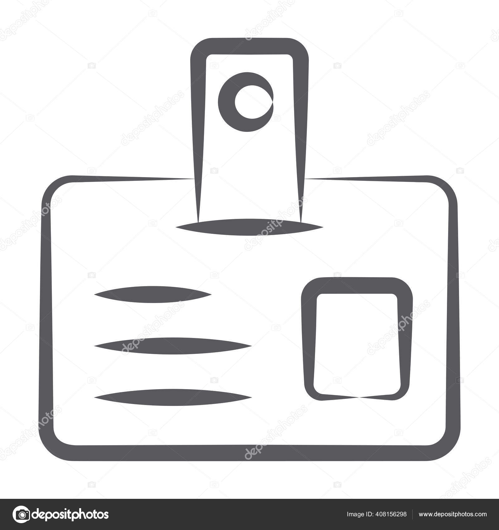 Hand Drawn Design Identification Card Card Icon Stock Vector by ...