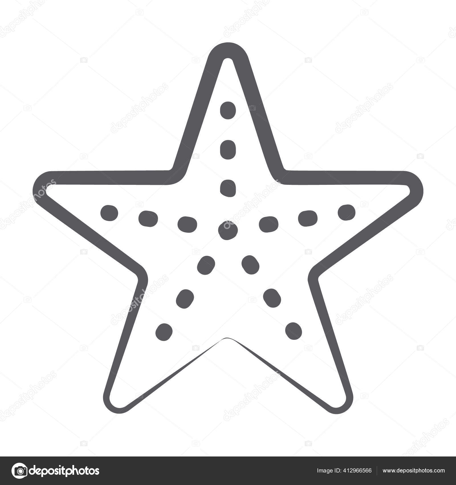 Star Shaped Echinoderms Icon Sea Star Starfish Stock Vector by ...