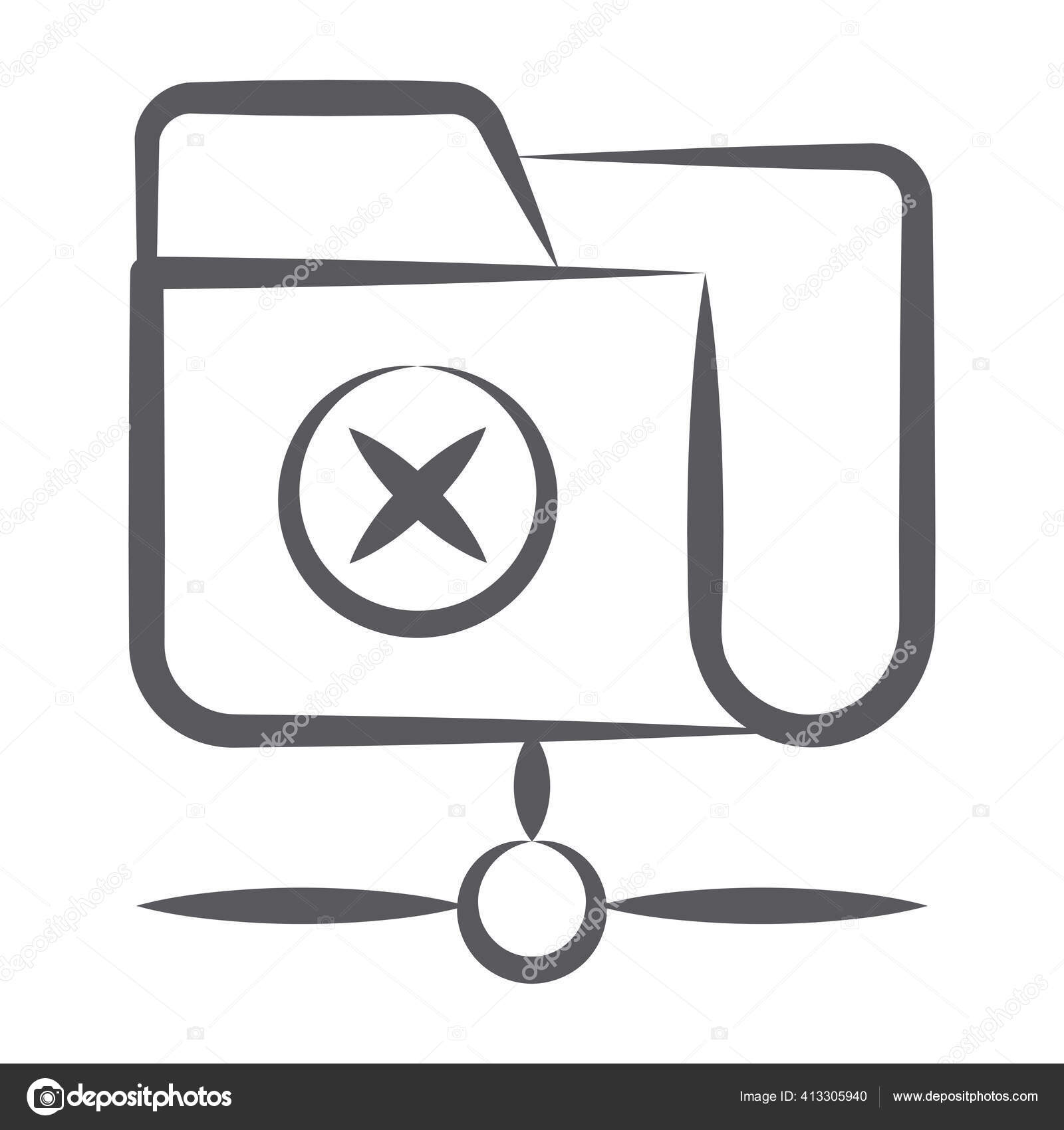 Unavailable Network Folder Icon Line Style Editable Vector Stock Vector ...
