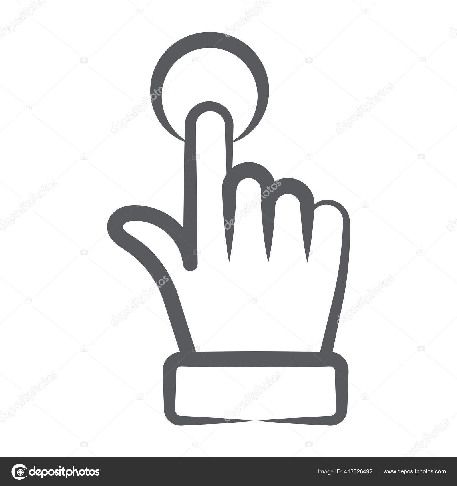 Finger Tap Touch Screen Graphic Linear Art Sign Language Stock Vector ...