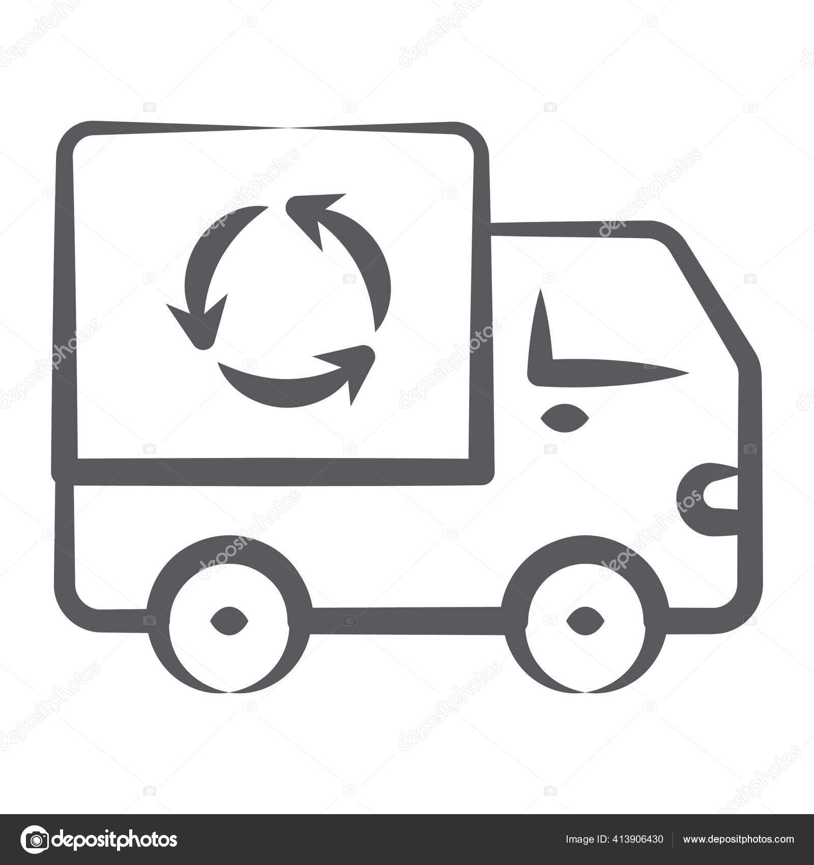 Recycling Van Icon Modern Linear Brush Stroke Stock Vector Image by ...