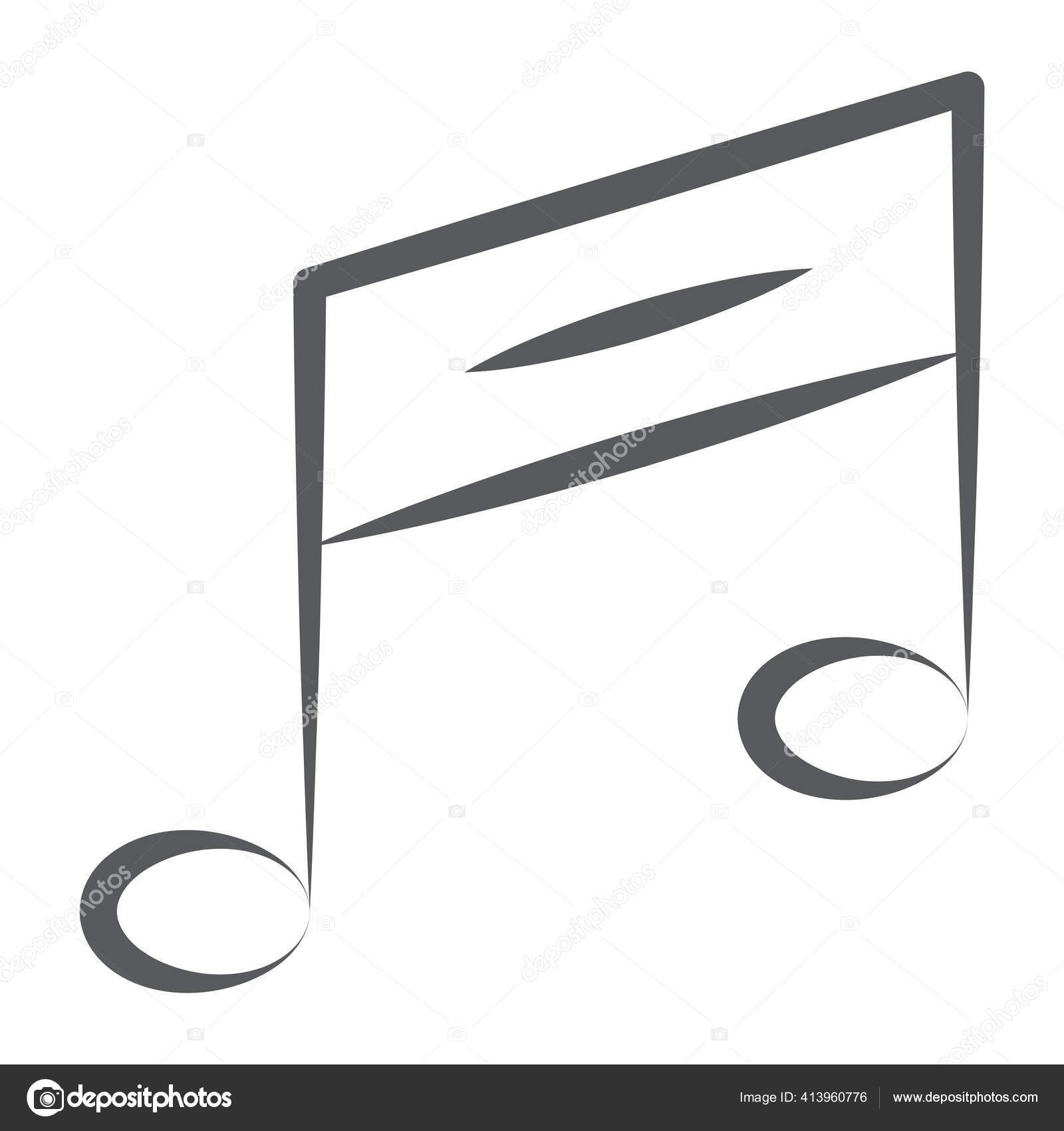 Music Note Drawn Brush Stroke Line Icon Stock Vector Image by ...