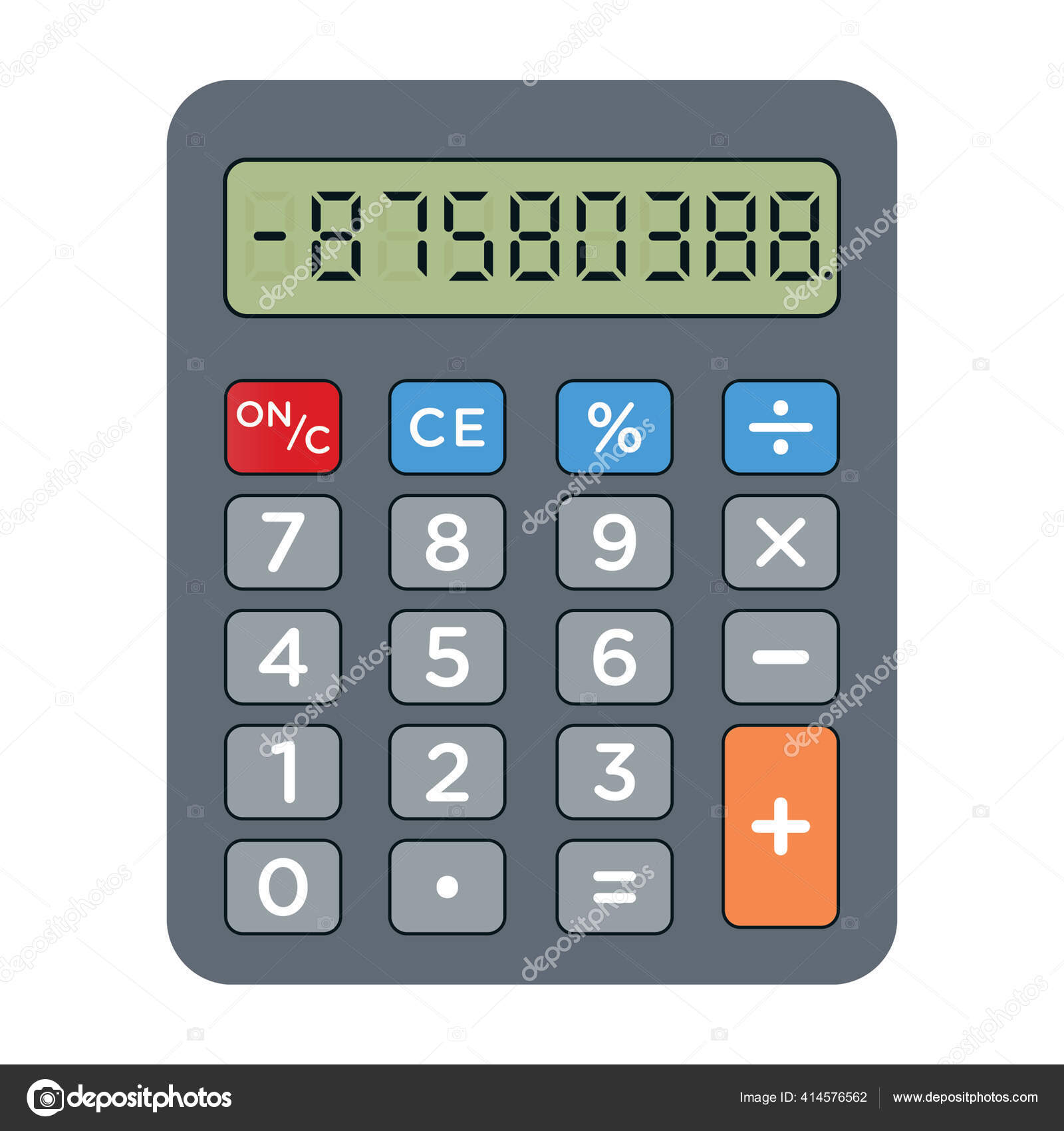 Número Cruncher Vector Adición Máquina Estilo Plano Vector de stock ...