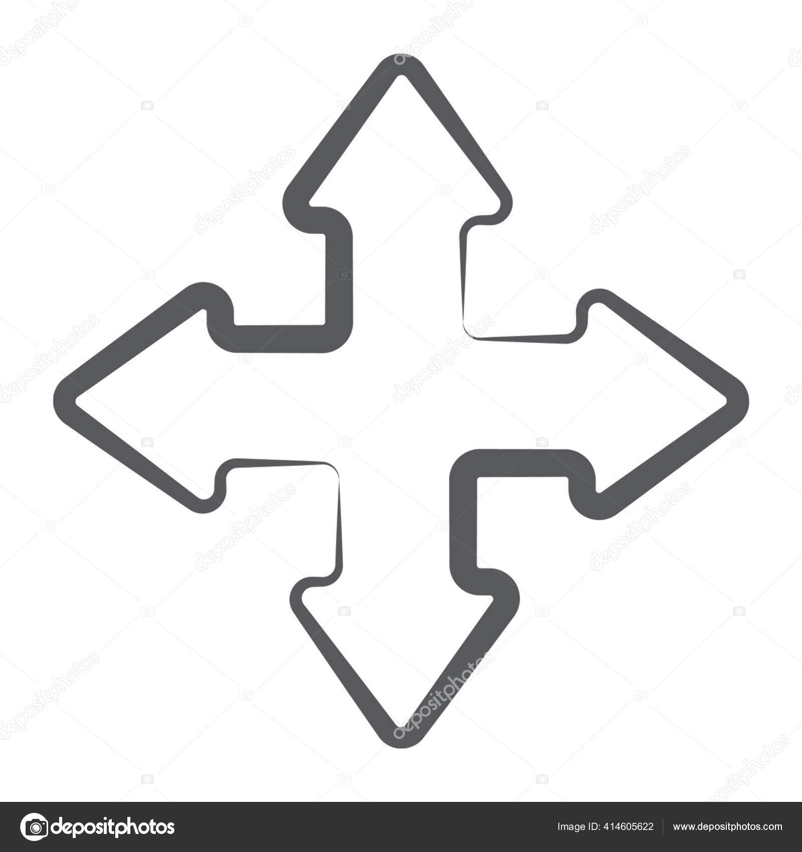 Four Way Arrow Icon Modern Line Style Stock Vector by ©smashingstocks ...