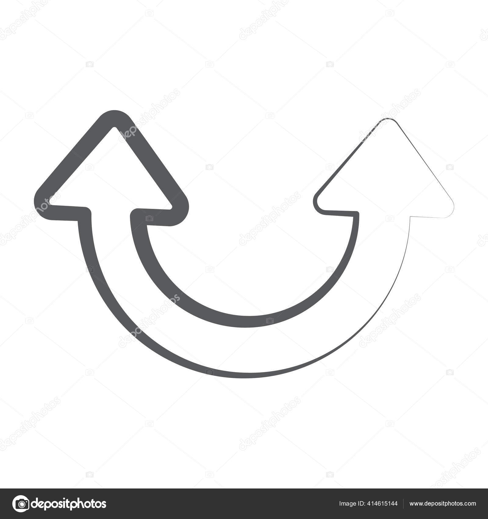 Two Headed Arrow Modern Linear Style Semicircle Arrows Stock Vector by ...