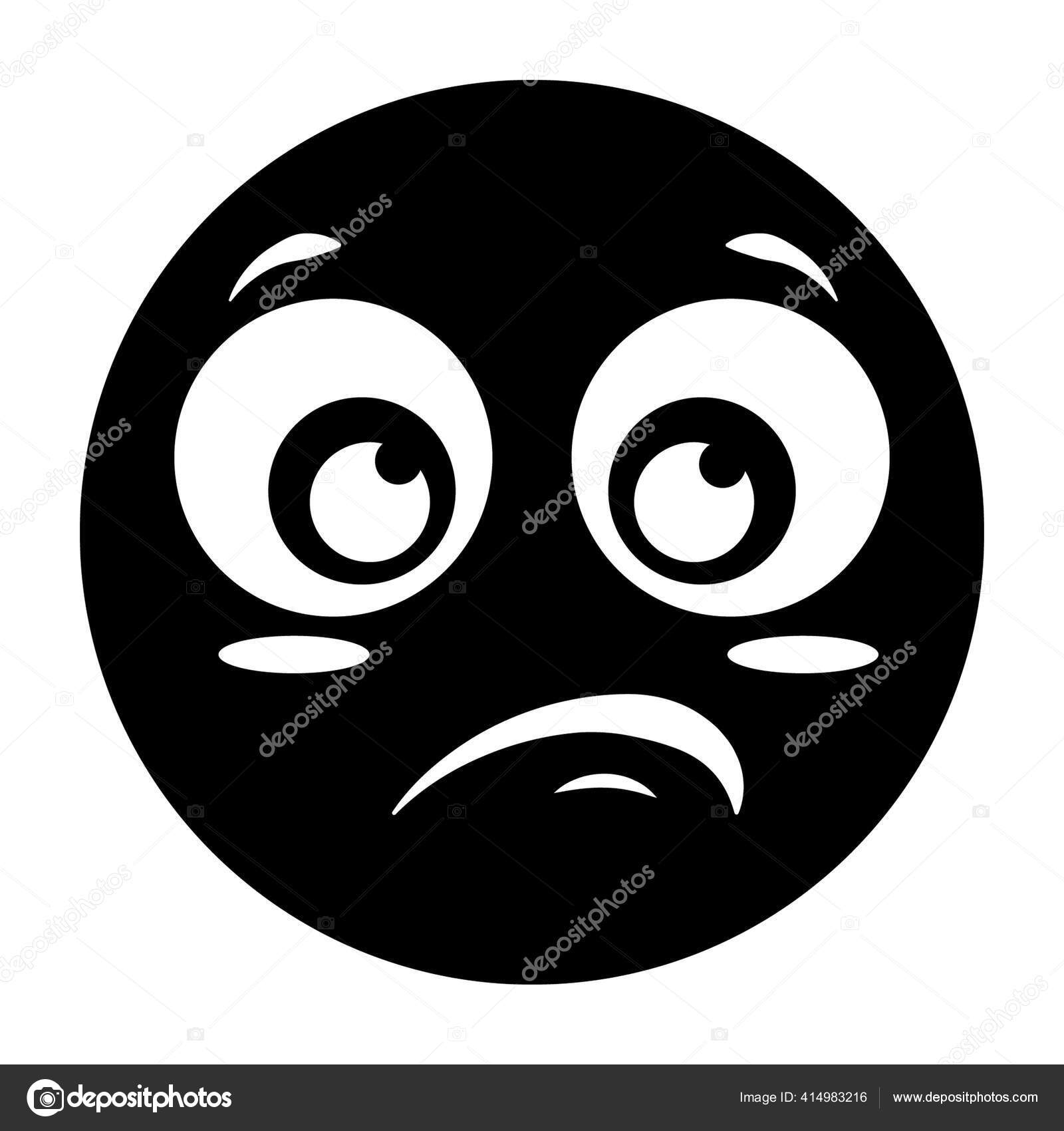 Ekspresi Wajah Lucu Dalam Gaya Datar Emoticon Kecewa Vektor Stok oleh ...