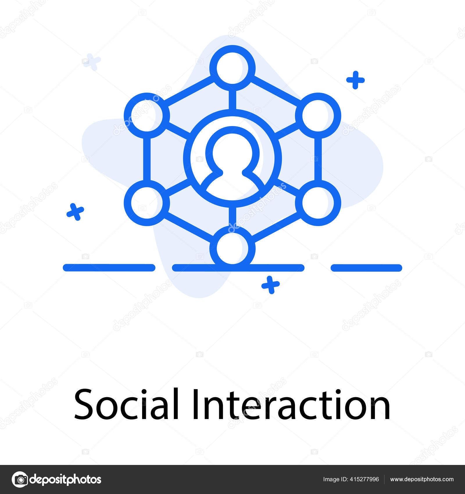 Person Network Nodes Showing Social Interaction Icon Stock Vector by ...
