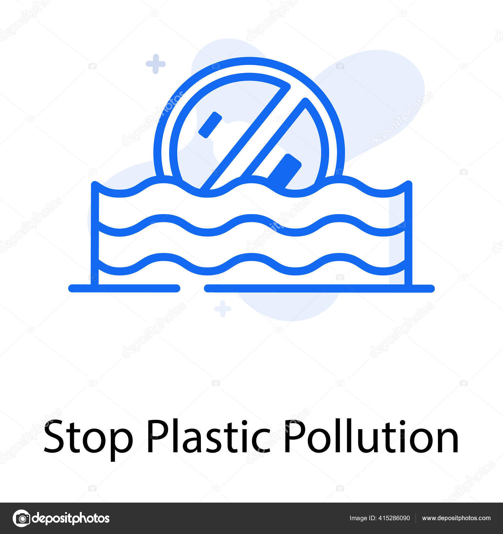Detener Icono Contaminación Plástica Estilo Plano Editable Vector de ...