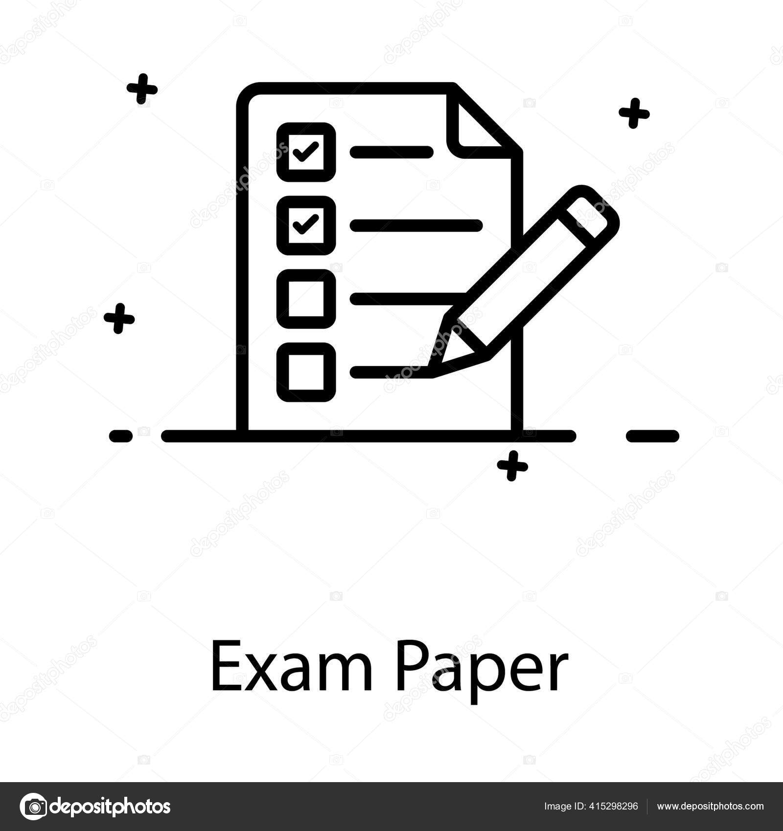 Pencil Paper Trendy Flat Design Exam Paper Icon Stock Vector by ...